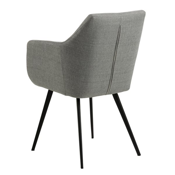 Scancom Nora Contemporary Synthetic Upholstered Arm Chair with Metal ...