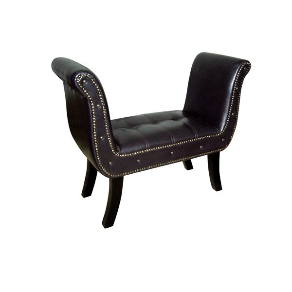 ORE International Modern Faux Leather Dark Brown Storage Bench HB4246 ...