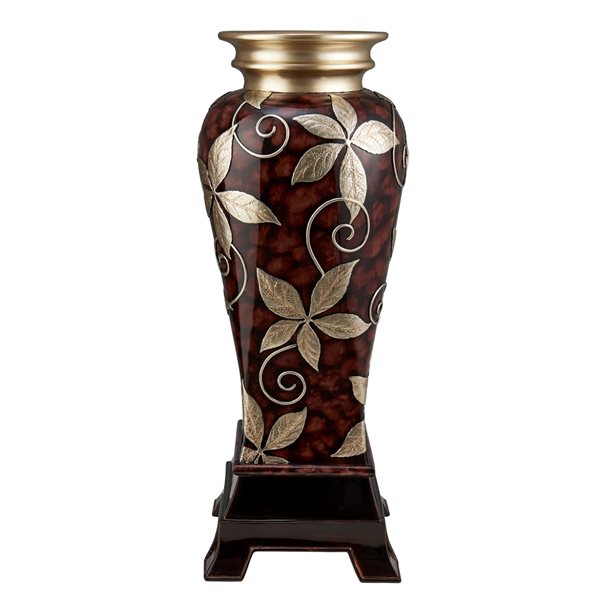 ORE International Cherry Brown Polyresin Vase Tabletop Decoration ORE ...