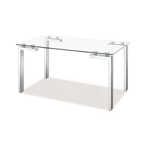 Plata Import Roca Rectangular Fixed Standard (30-in H) Glass Table with ...