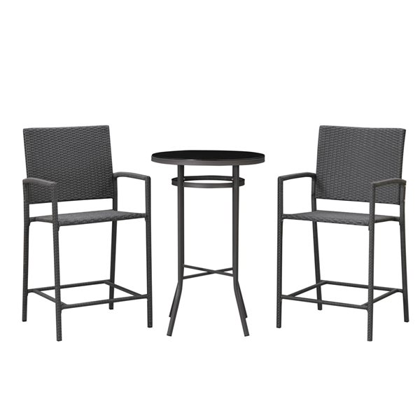 PATIO FLARE Patioflare Morgan 3-Piece Bar-Height Bistro Set PF10193 | RONA