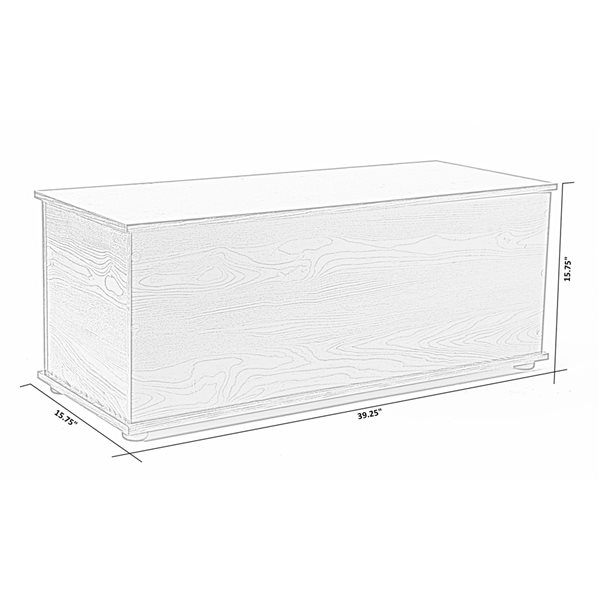 Basicwise White Wood Rectangular Toy Box QI003458.W | RONA