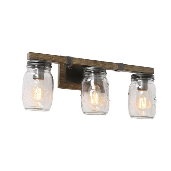 LNC Way 3-Light Black Farmhouse Vanity Light Bar LS1CA7R7NB3-356106 | RONA