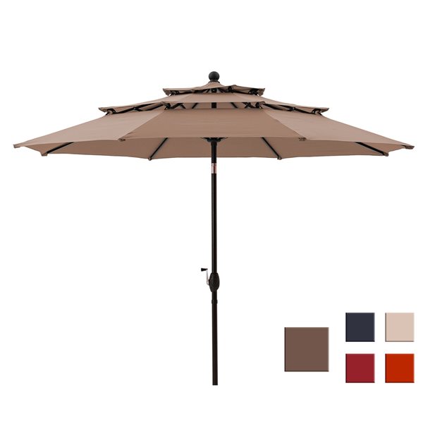 CASAINC 10-ft Tan Market Patio Umbrella Auto-tilt CA-M004-TN | RONA