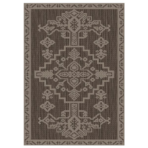 Tapis rectangulaire intérieur/extérieur brun Fresco par Multy Home de 8 ...