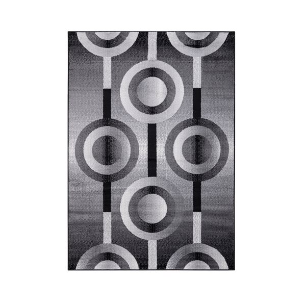 Homedora New Jersey 5-ft x 7-ft Grey Geometric Rectangular Modern Area ...