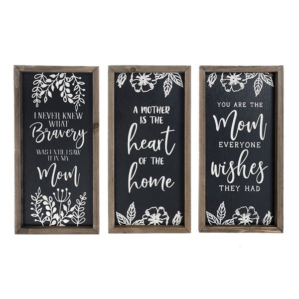 iH casadécor 15.75-in H x 7.9-in W Wood Wall Sign - Set of 3 | RONA