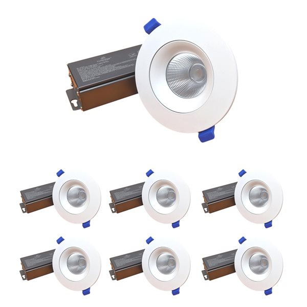 DawnRay 4-in LED White Round Airtight IC Baffle Dimmable Recessed Light ...