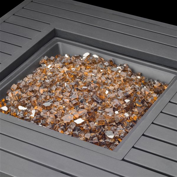 Luxury Living Furniture Reflective Amber Fire Pit Glass UNFG03 | RONA