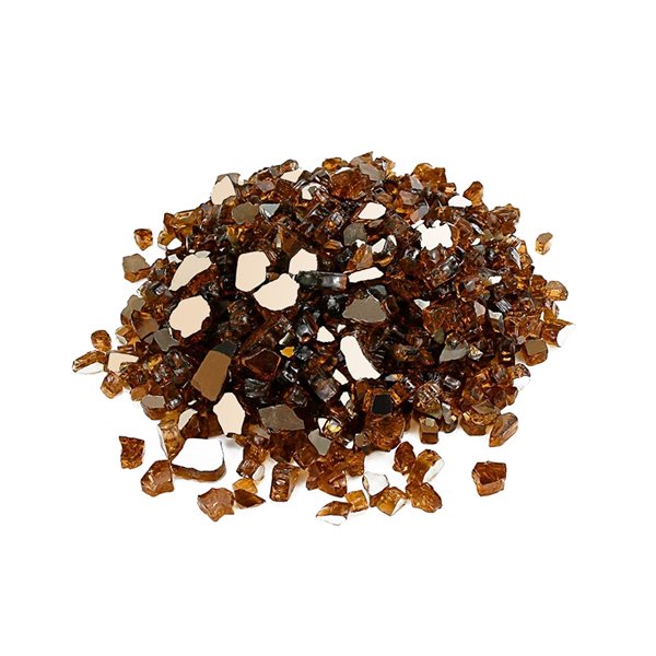 Luxury Living Furniture Reflective Amber Fire Pit Glass UNFG03 | RONA