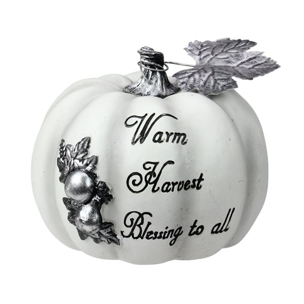 Northlight 8-in White Polyresin Pumpkin Figurine 32915456 | RONA