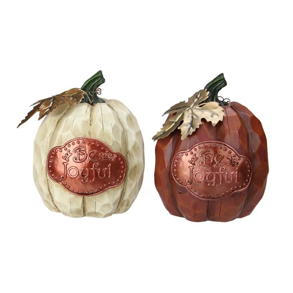 Northlight 7.75-in Polyresin Pumpkin Figurines - 2-Piece 32915459 | RONA