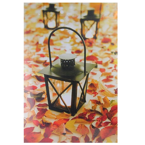 Northlight 23.5-in x 15.5-in LED Lighted Lantern Canvas Wall Art ...