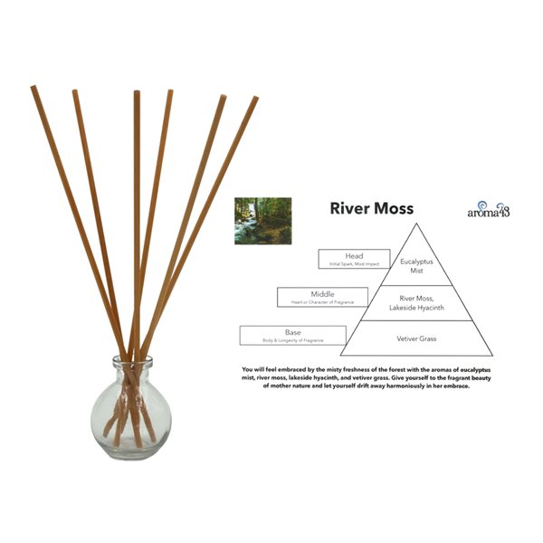 aroma43 River Moss Reed Diffuser with Glass Vase A4326 | RONA