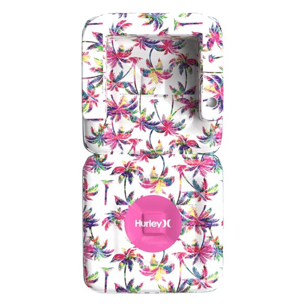 Hurley 2-In-1 Inflatable Pool Float Lounger - Pink Palm Tree Design ...