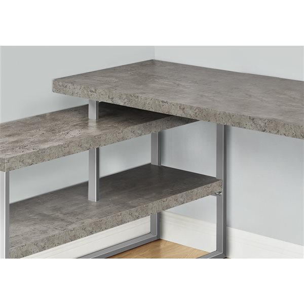 Monarch Specialties 60-in Grey Faux Concrete Modern/Contemporary ...