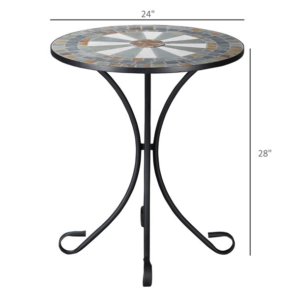 Outsunny 24-in W Round Outdoor Bistro Table 84B-982 | RONA