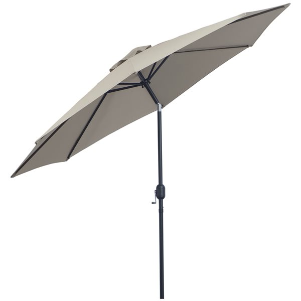 Parasol Outsunny gris à manivelle de 10 pi x 8 pi 840-070GY | RONA