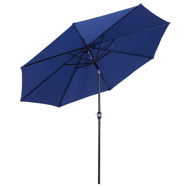 Parasol Outsunny bleu à manivelle de 10 pi x 8 pi 840-070BU | RONA