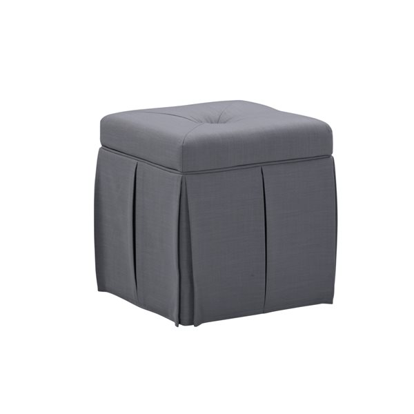 Inspired Home Jakayla Modern Dark Grey Linen Square Integrated Storage ...