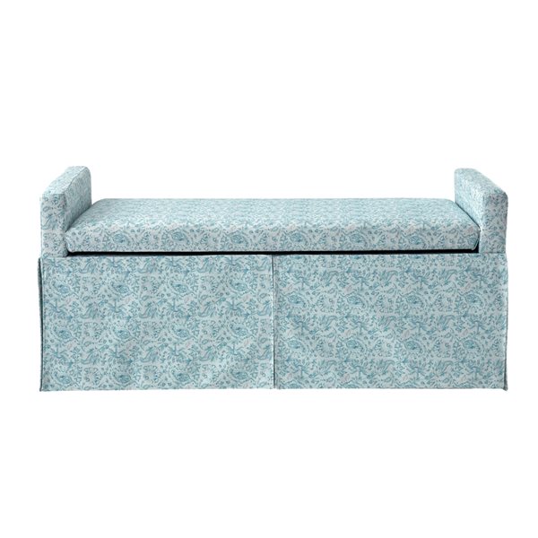 Inspired Home Cierra Modern Indes Blue Linen Ground Storage Bench ...