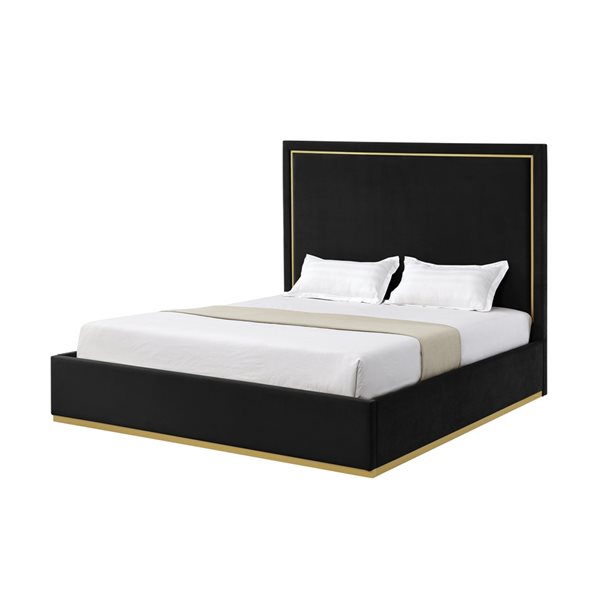 Inspired Home Aksel Black King Platform Bed BD417-02BKK-LAC | RONA