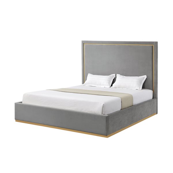 Inspired Home Aksel Grey King Platform Bed BD417-02GRK-LAC | RONA