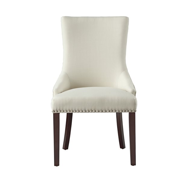 Inspired Home Set of 2 Piper Traditional Cream White Linen Upholstered ...