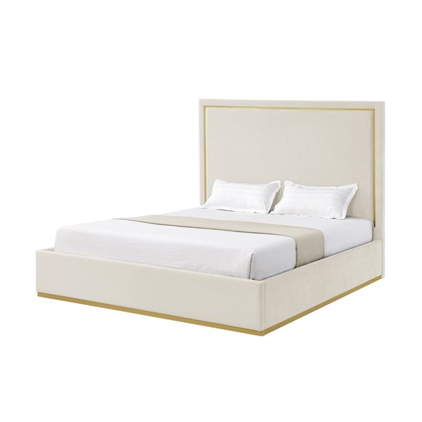 Inspired Home Aksel Beige King Platform Bed BD417-02BEK-LAC | RONA