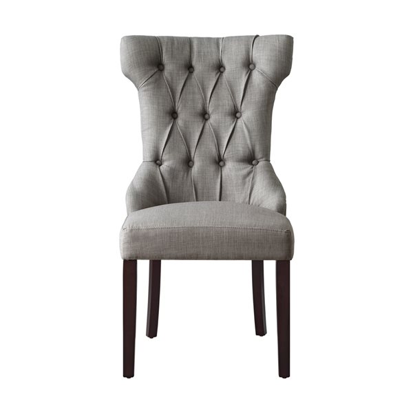 Inspired Home Set of 2 Ximena Traditional Light Grey Linen Upholstered ...
