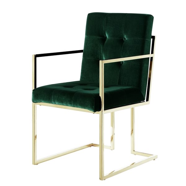 Inspired Home Set of 2 Triniti Contemporary Hunter Green Velvet ...
