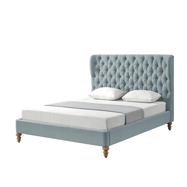 Inspired Home Kashton Sea Blue Queen Bed Frame Bed SBD253-03BLQ-LAC | RONA