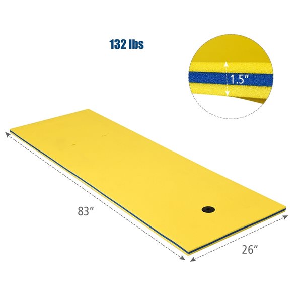 Costway 1-Person Yellow Floating Foam Raft OP70099YE | RONA