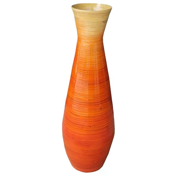 Uniquewise 28-in x 9-in Orange Bamboo Vase | RONA
