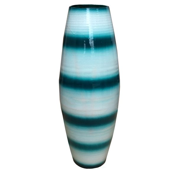 Uniquewise 16.5-in x 6-in Blue Bamboo Vase | RONA