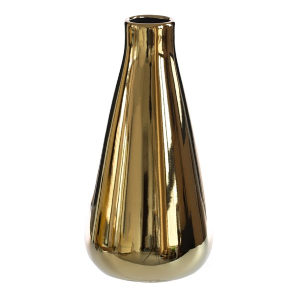 Fabulaxe 10-in x 5-in Gold Ceramic Vase QI004056.L | RONA