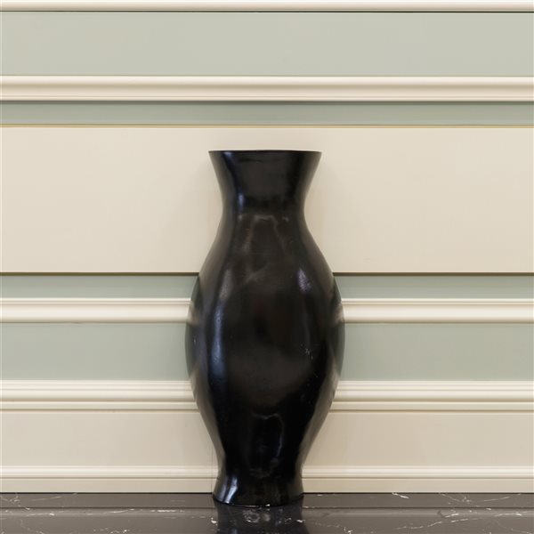 Uniquewise 24.5-in x 11-in Black Fibreglass Split Vases - Set of 2 ...