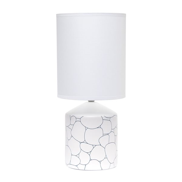 Simple Designs 18.5-in White Incandescent In-line Standard Table Lamp ...
