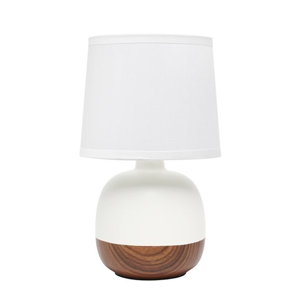 Simple Designs 12-in Dark Wood/off White Incandescent In-line Standard ...
