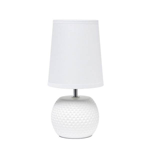 Simple Designs 11.37-in White Incandescent In-line Standard Table Lamp ...