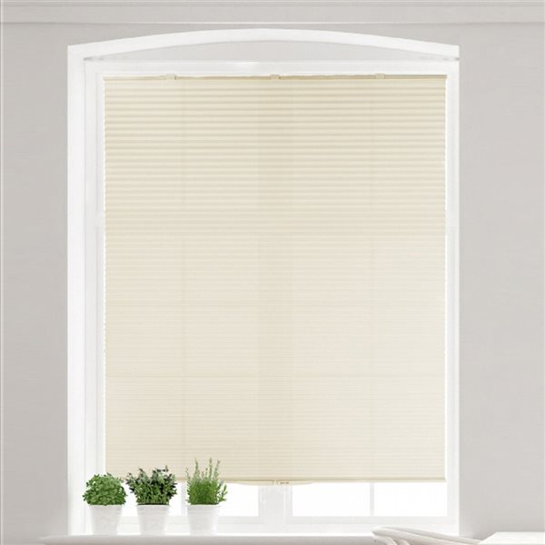 Lumi Home Furnishings 36-in x 64-in Ivory Light Filtering Cordless ...