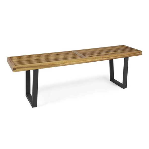 Plata Import Nelson 60-in Modern Walnut Bench | RONA
