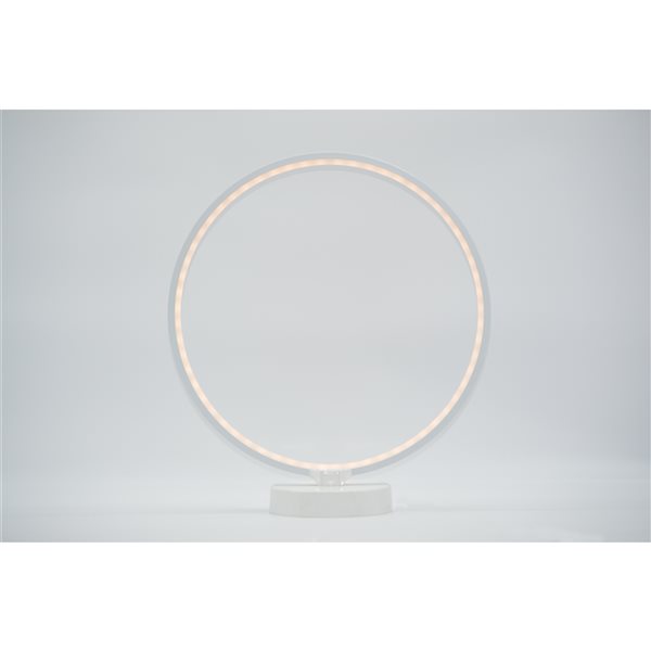 PowerQ RGB 13-in White Integrated LED On/Off Switch Standard Table Lamp ...