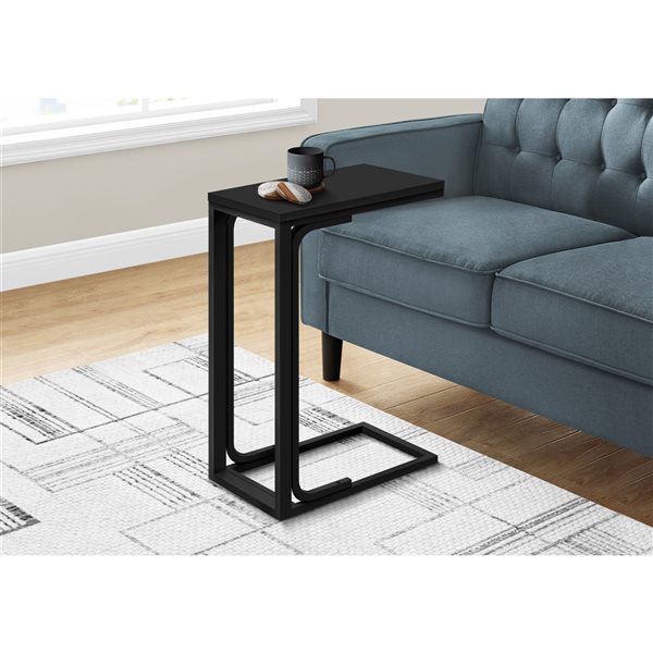 Monarch Specialties 16-in Black Composite Rectangular Accent Table | RONA