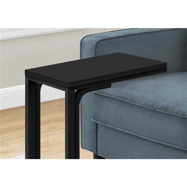 Monarch Specialties 16-in Black Composite Rectangular Accent Table | RONA