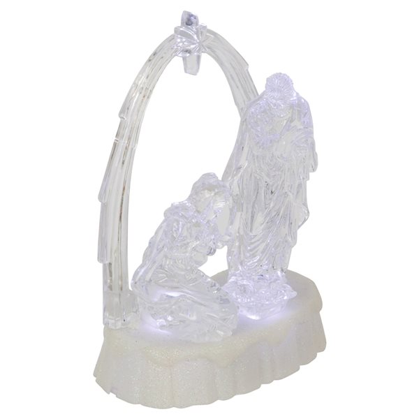 Northlight 7-in LED Lighted Musical Icy Crystal Nativity Scene ...