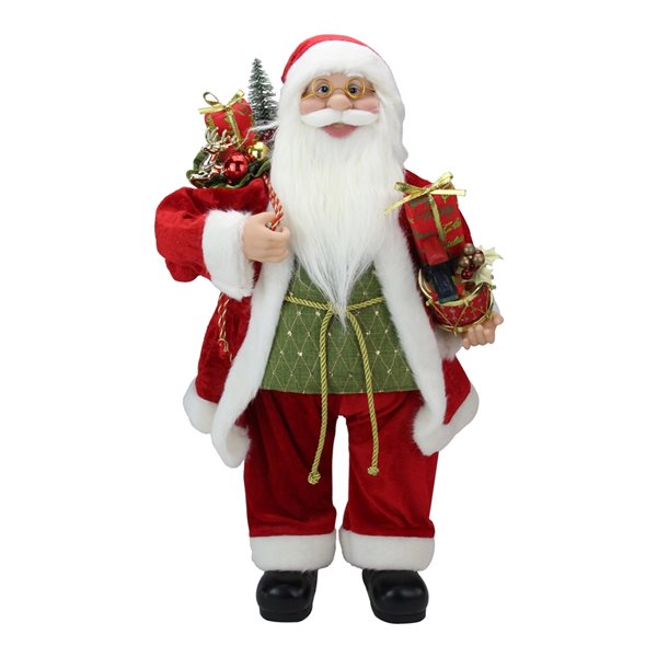 Northlight 24-in Santa Claus Christmas Figurine with Presents and Drum ...