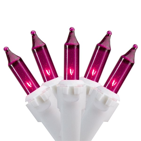 Northlight 50-Count Purple Mini Christmas Light Set - 10-ft White Wire ...