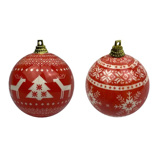 Northlight 14-Piece Nordic Decoupage Christmas Ball Ornament Set ...