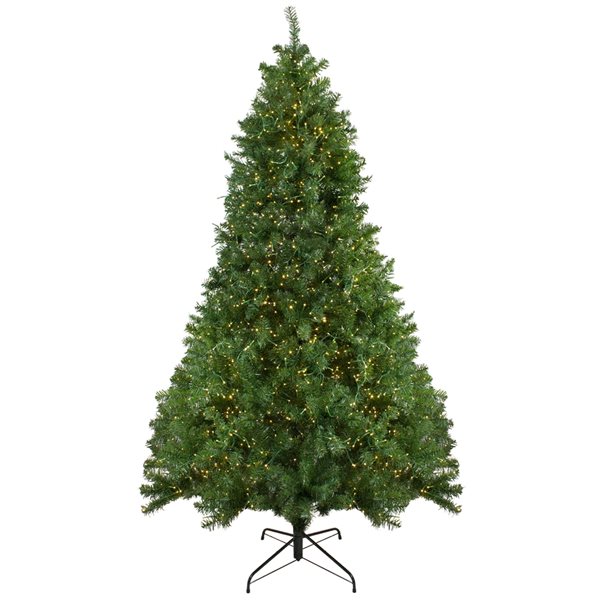 Northlight 7.5-ft Pre-Lit Full Pike River Fir Artificial Christmas Tree ...
